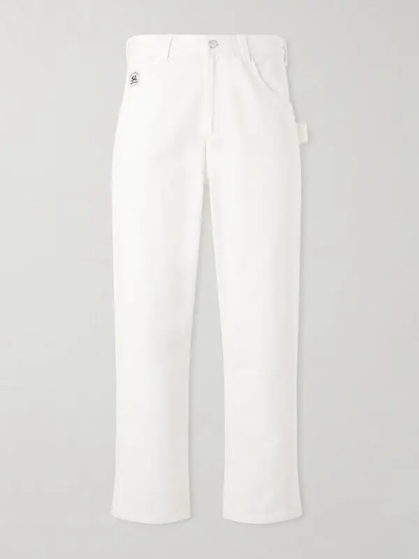 BODE Knolly Brook Straight-leg Cotton-twill Trousers - White
