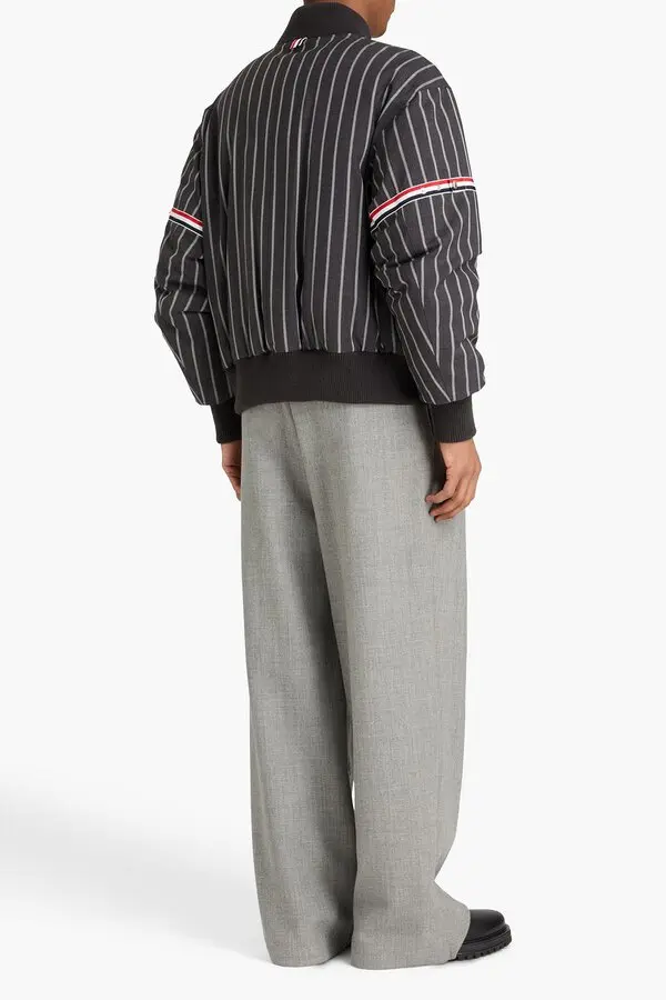 Thom Browne Striped Wool Down Bomber Jacket
