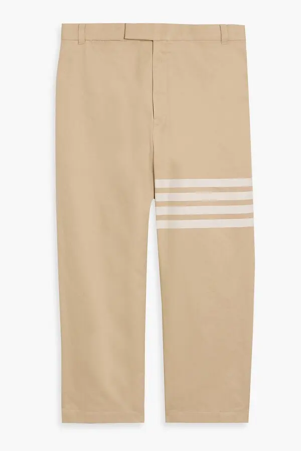 Thom Browne Striped Cotton-twill Trousers - Sand