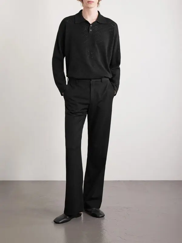 BODE Anisette Pointelle-knit Cotton Polo Shirt