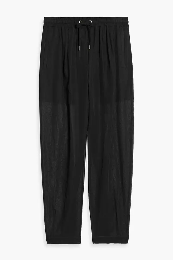 Brunello Cucinelli Cottonvoile Tapered Pants - Black
