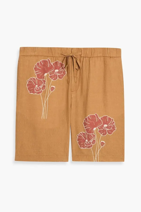Frescobol Carioca Floral-print Linen Shorts