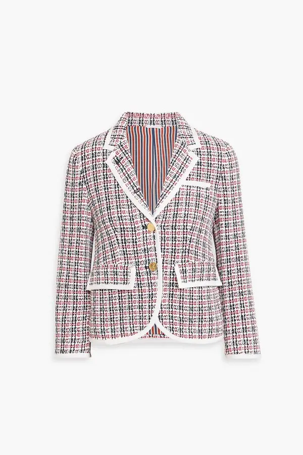 Thom Browne Grosgrain-trimmed Cotton-tweed Blazer