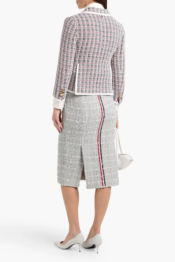 Thom Browne Grosgrain-trimmed Cotton-tweed Blazer