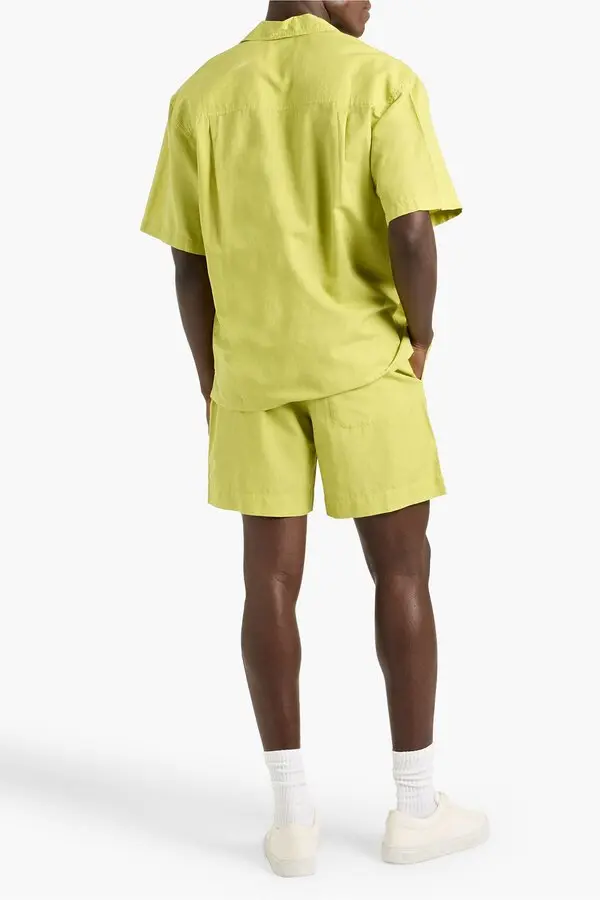 THE ELDER STATESMAN Cotton And Silkblend Jacquard Shirt - Chartreuse