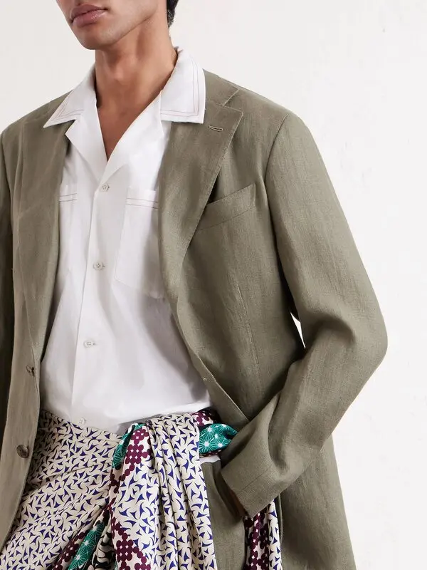 BODE Cherry Lane Camp-collar Embroidered Cotton-poplin Shirt