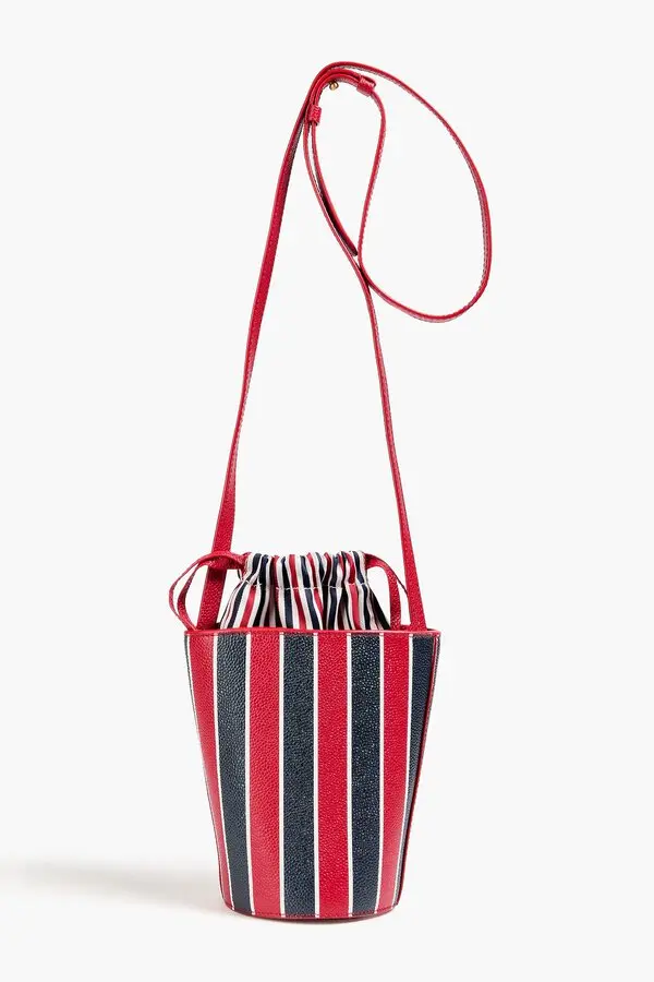 Thom Browne Striped Pebbled-leather Crossbody Bag