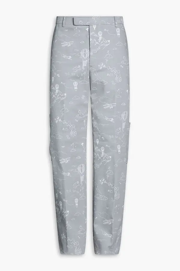 Thom Browne Printed Cottoncanvas Cargo Pants - Gray