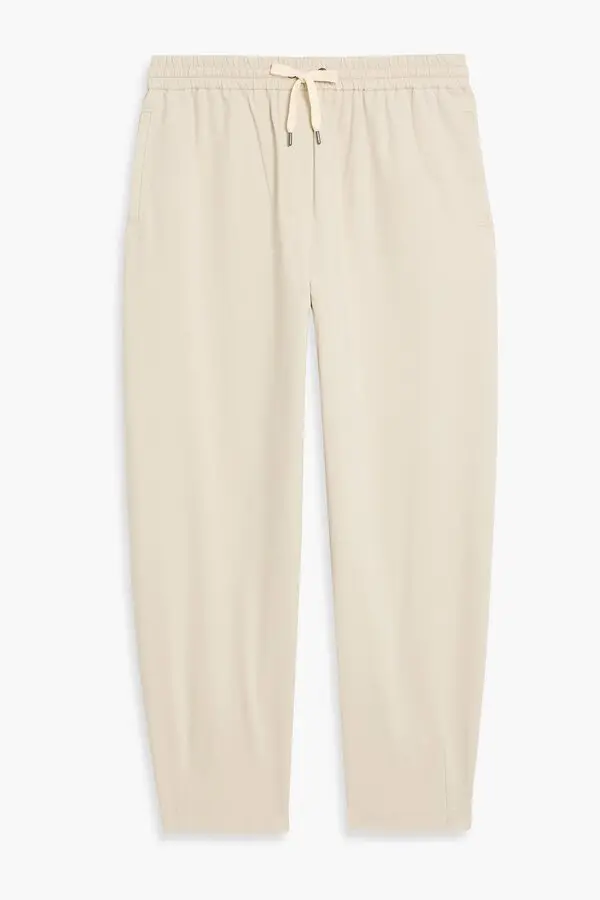 Brunello Cucinelli Cotton-blend Jersey Track Pants - Ecru
