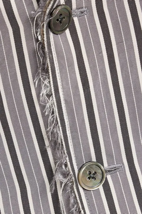 Thom Browne Frayed Striped Silk And Cottonblend Faille Blazer