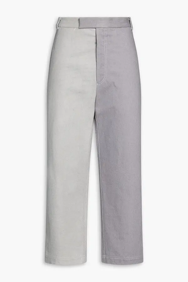 Thom Browne Two-tone Cotton-gabardine Trousers