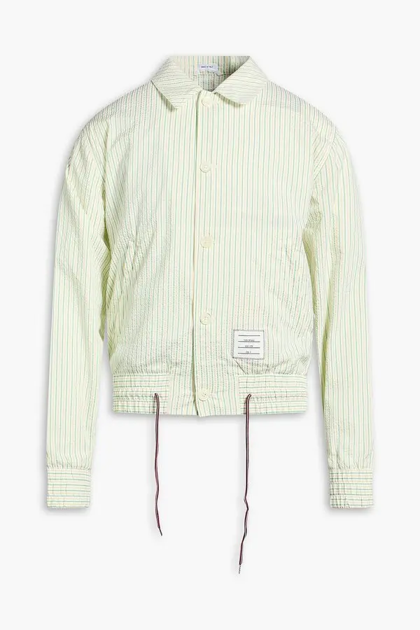 Thom Browne Striped Cottonseersucker Overshirt