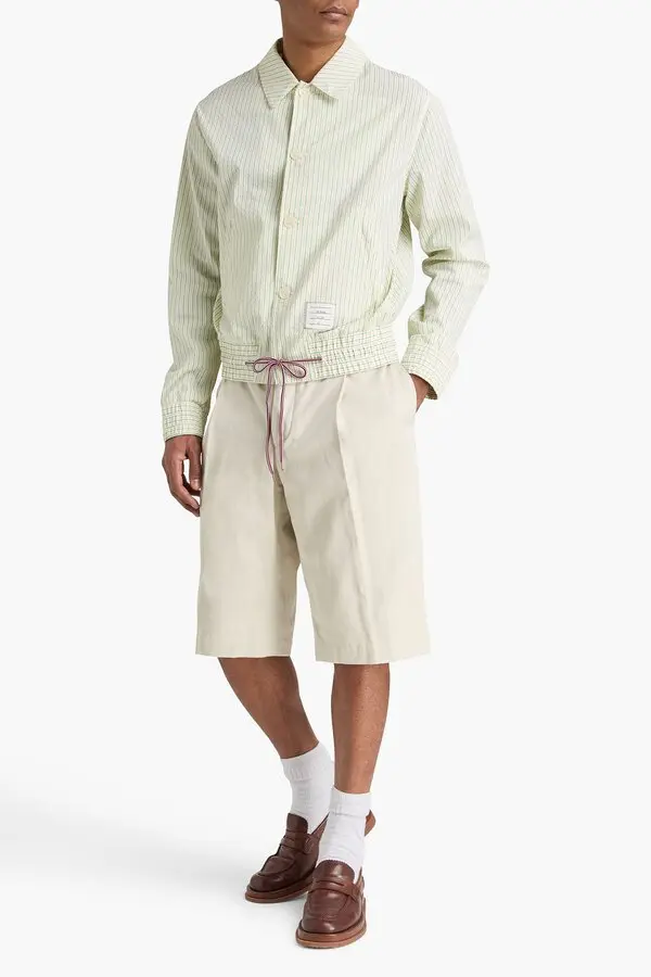Thom Browne Striped Cottonseersucker Overshirt
