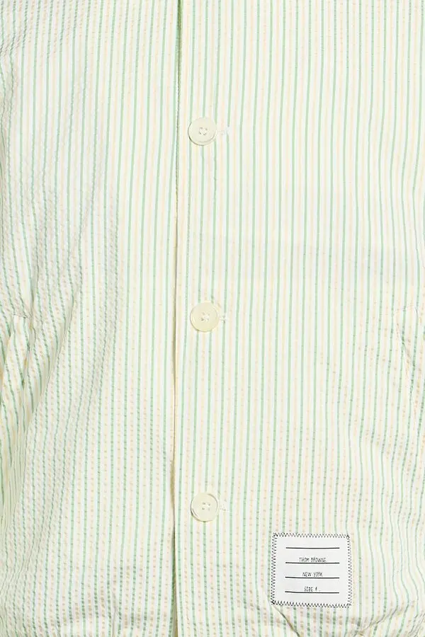 Thom Browne Striped Cottonseersucker Overshirt