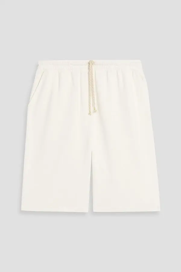 THE ELDER STATESMAN Cotton And Cashmere-blend Jersey Drawstring Shorts - Off-white