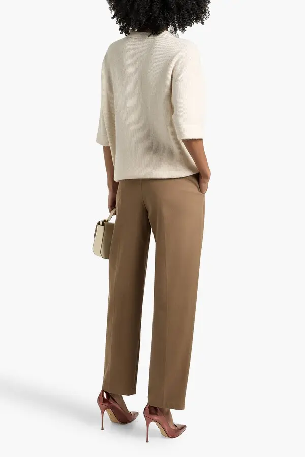Brunello Cucinelli Ribbed Alpaca And Cotton-blend Sweater