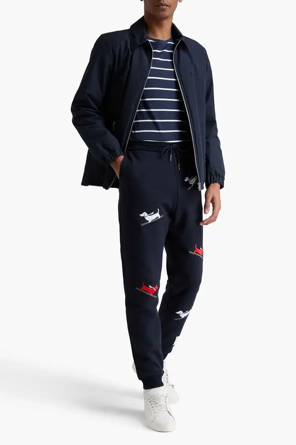 Thom Browne Embroidered French Cottonterry Sweatpants