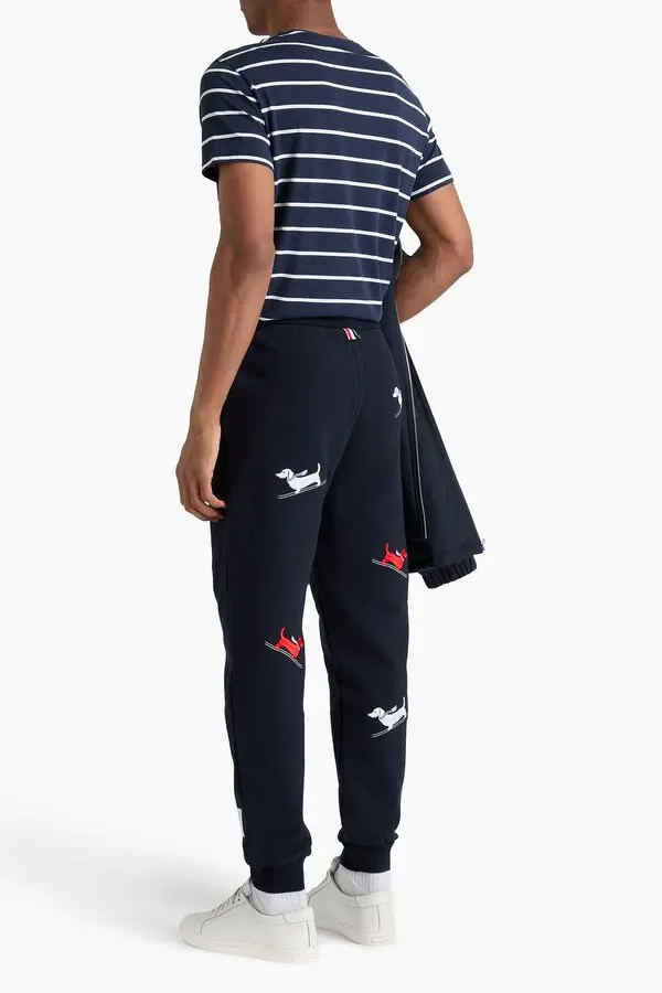 Thom Browne Embroidered French Cottonterry Sweatpants