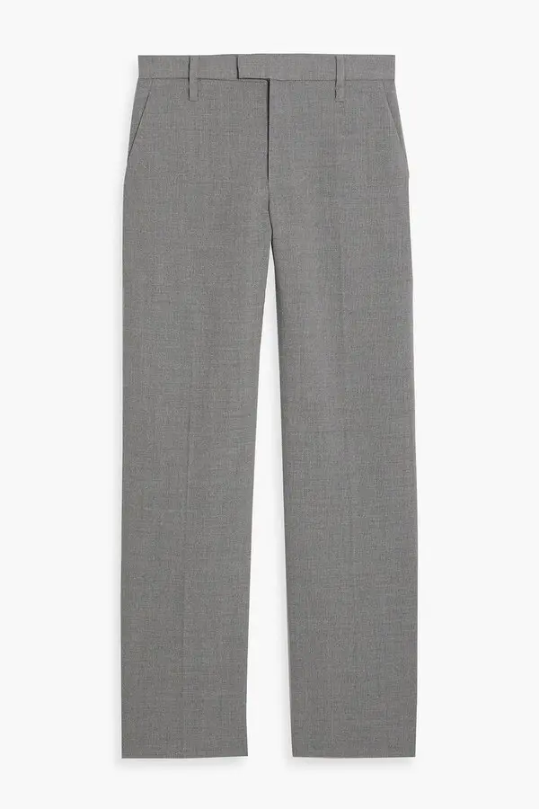 Brunello Cucinelli Grain De Poudre Wool Straight-leg Pants