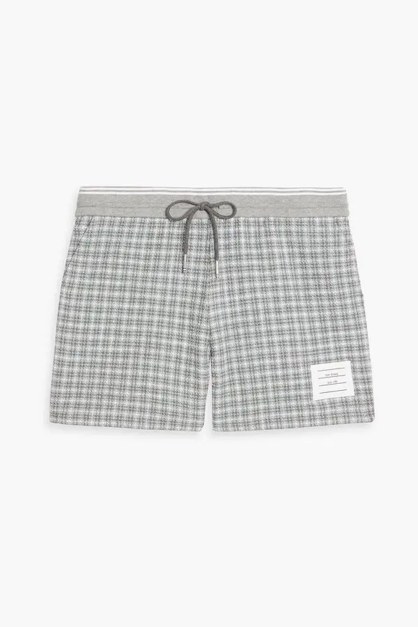 Thom Browne Cottonblend Tweed Shorts - Gray