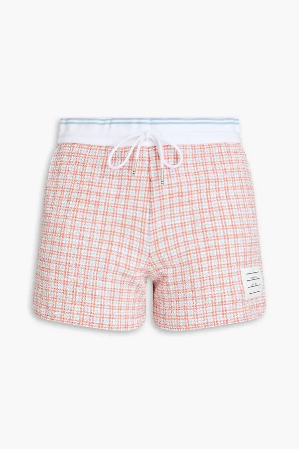 Thom Browne Cottonblend Tweed Shorts - Peach