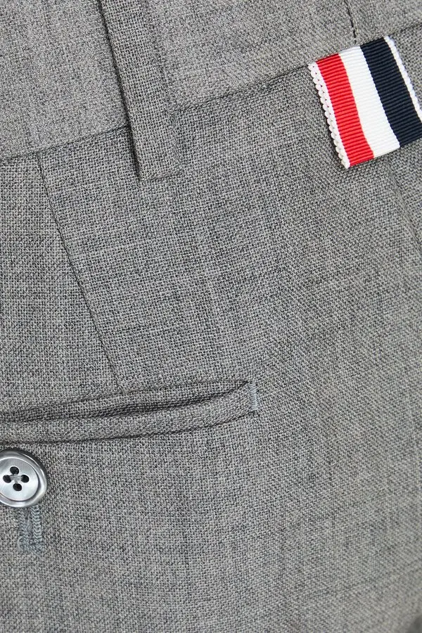 Thom Browne Cropped Grain De Poudre Wool Tapered Trousers