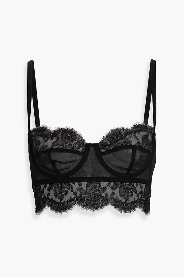 Dolce & Gabbana Lace And Tulle Underwired Bralette - Black