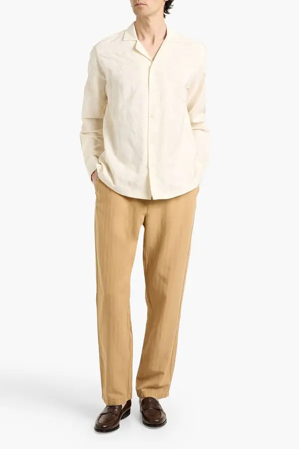 Frescobol Carioca Mendes Striped Lyocell-blend Pants - Camel