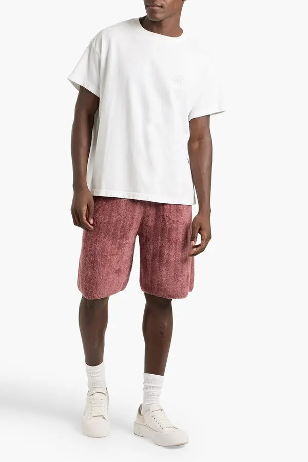 THE ELDER STATESMAN Embroidered Cotton And Cashmereblend Tshirt