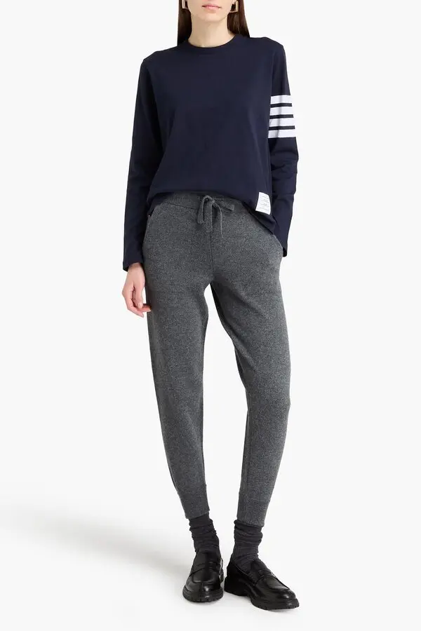 Thom Browne Cashmere Track Pants - Dark Gray
