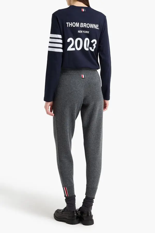 Thom Browne Cashmere Track Pants - Dark Gray