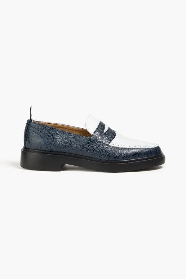 Thom Browne Two-tone Pebbled-leather Penny Loafers