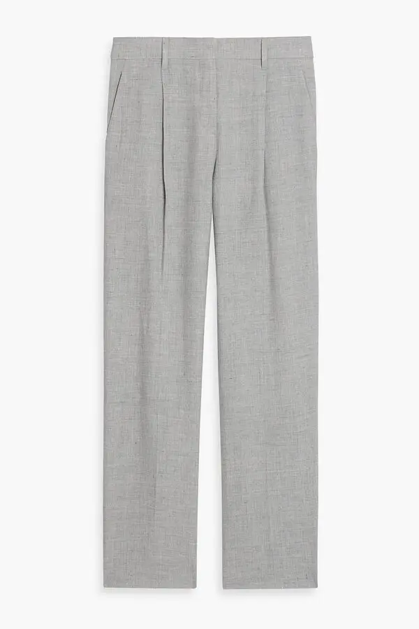 Brunello Cucinelli Linen And Wool-blend Straight-leg Pants