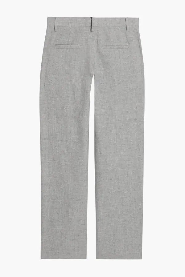 Brunello Cucinelli Linen And Wool-blend Straight-leg Pants
