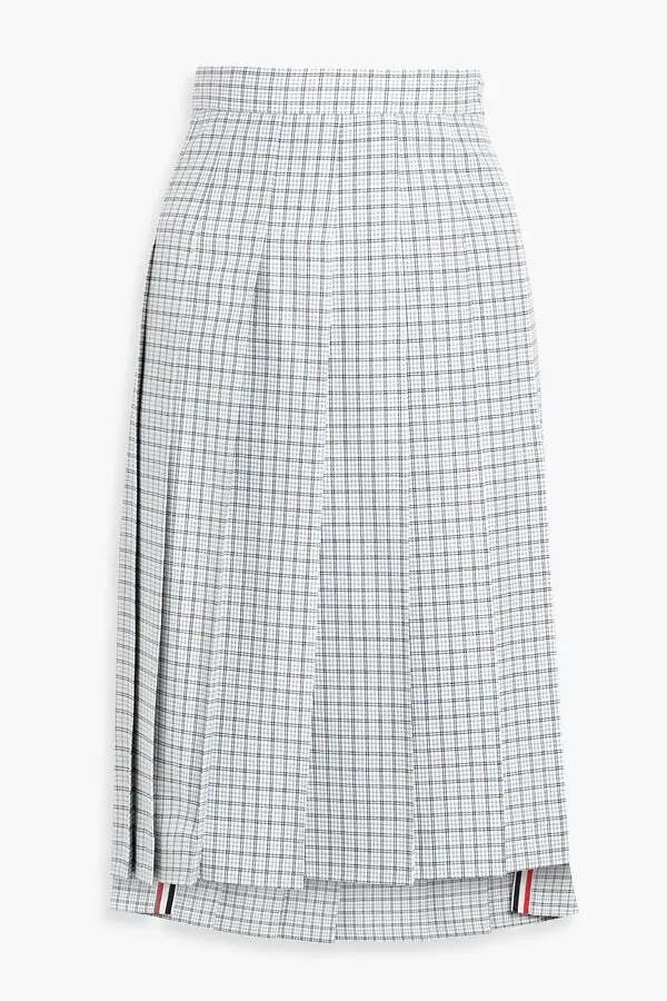 Thom Browne Checked Wool Midi Skirt