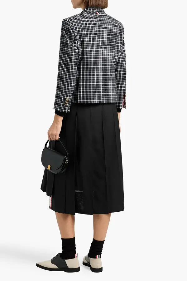 Thom Browne Grain De Poudre Wool Midi Skirt
