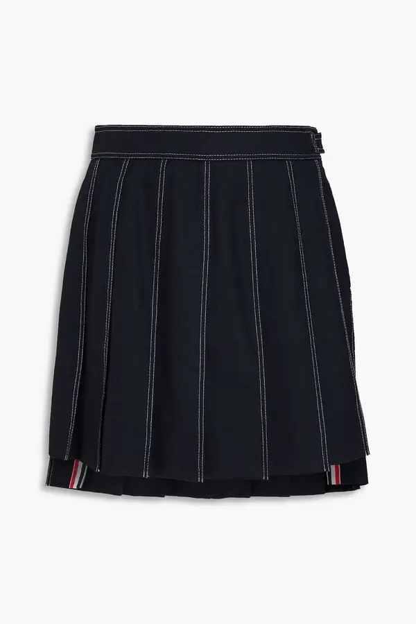 Thom Browne Pleated Wool Mini Skirt