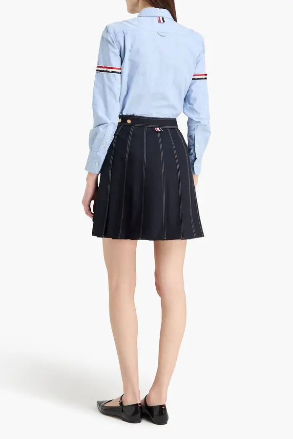 Thom Browne Pleated Wool Mini Skirt