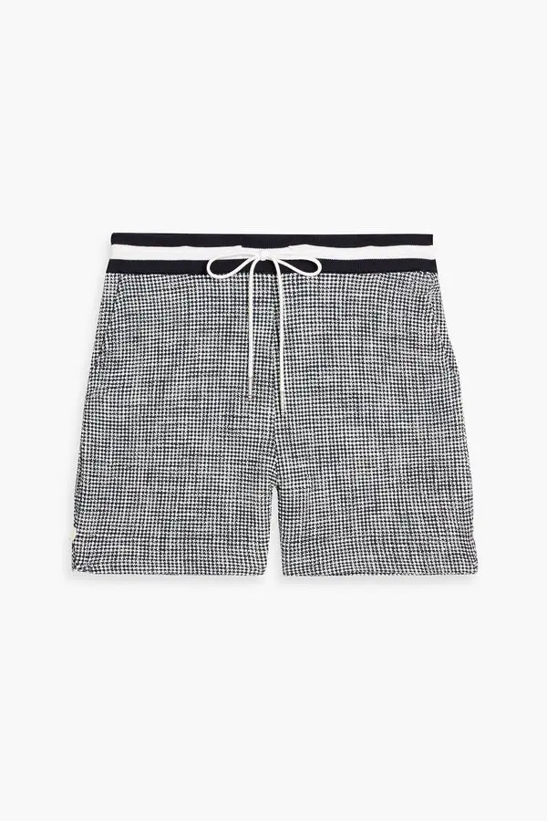 Thom Browne Cottonblend Tweed Shorts - Midnight Blue