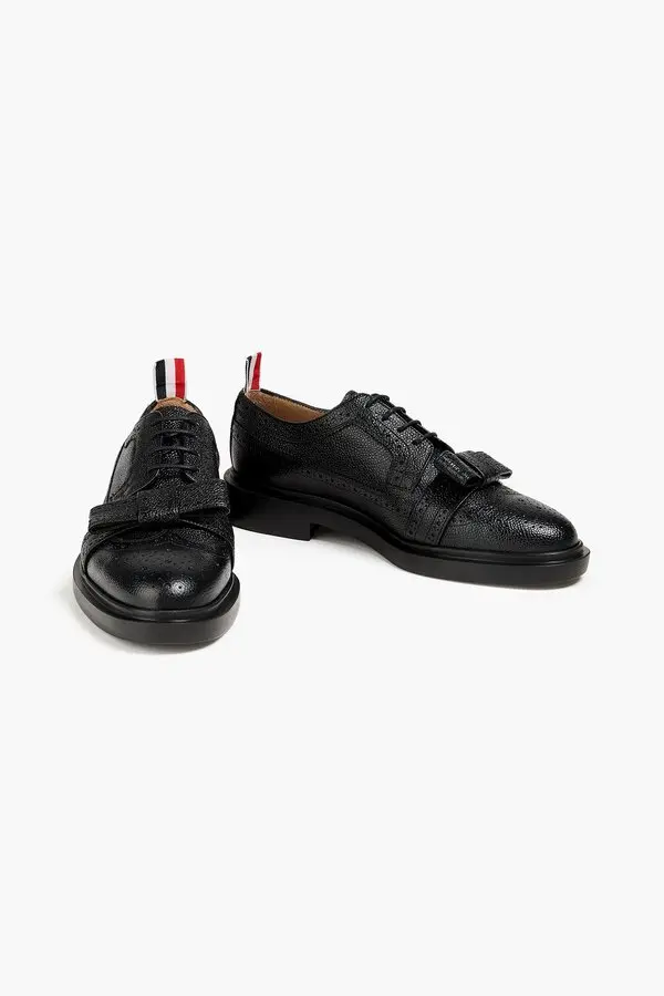 Thom Browne Pebbled Leather Brogues With Bow Detailing