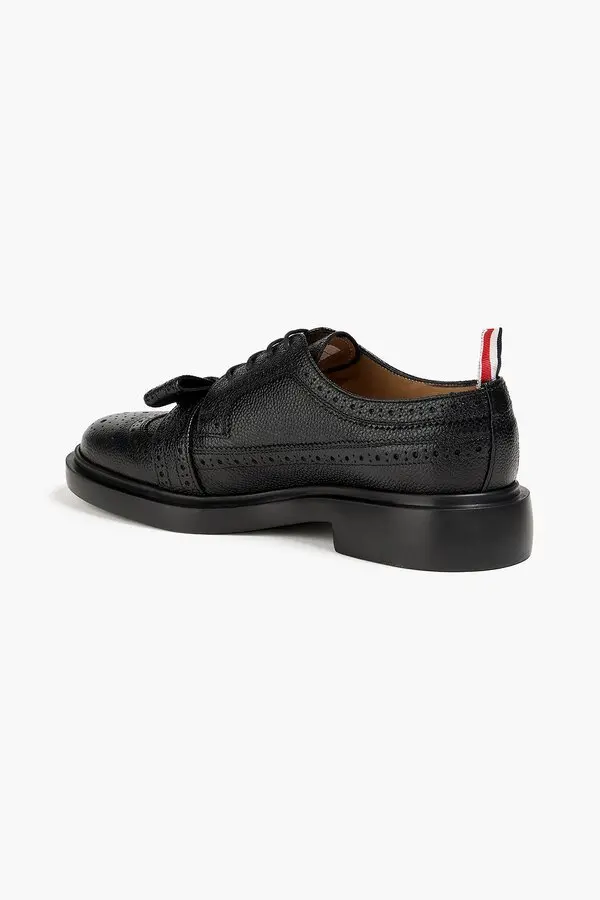 Thom Browne Pebbled Leather Brogues With Bow Detailing