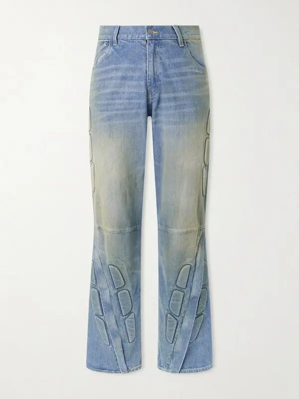 SATOSHI NAKAMOTO Enduro Straight-leg Padded Jeans - Blue