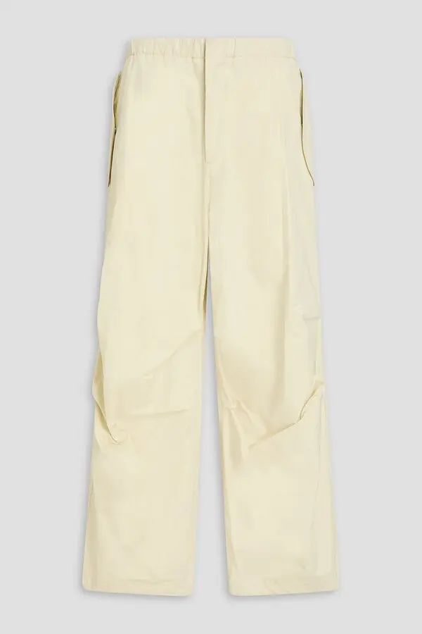 JIL SANDER Crinkled Cotton-poplin Cargo Pants - Cream