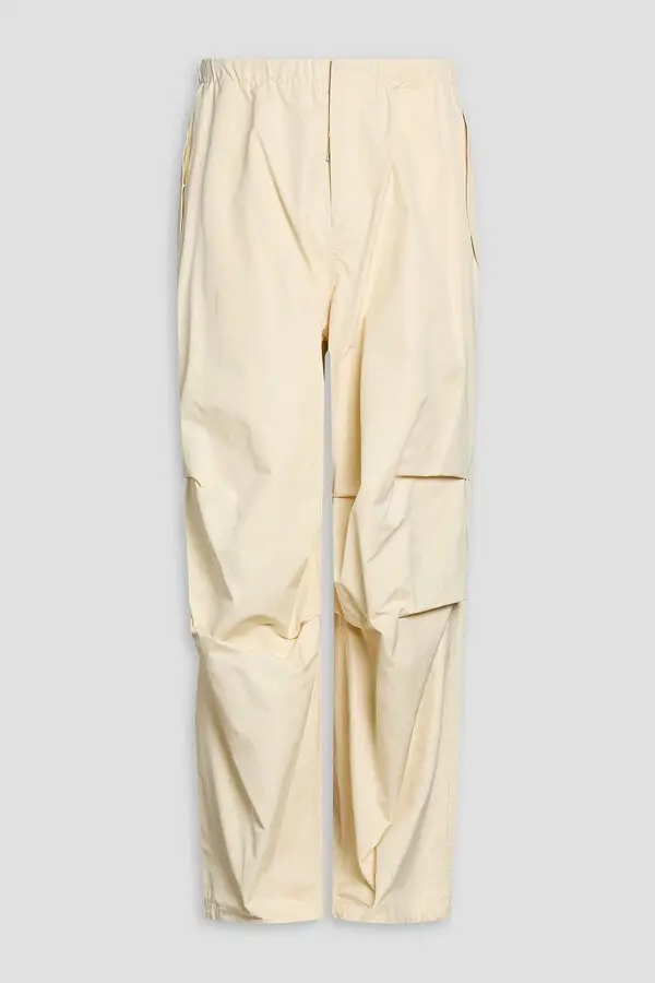JIL SANDER Crinkled Cotton-poplin Cargo Pants - Ecru
