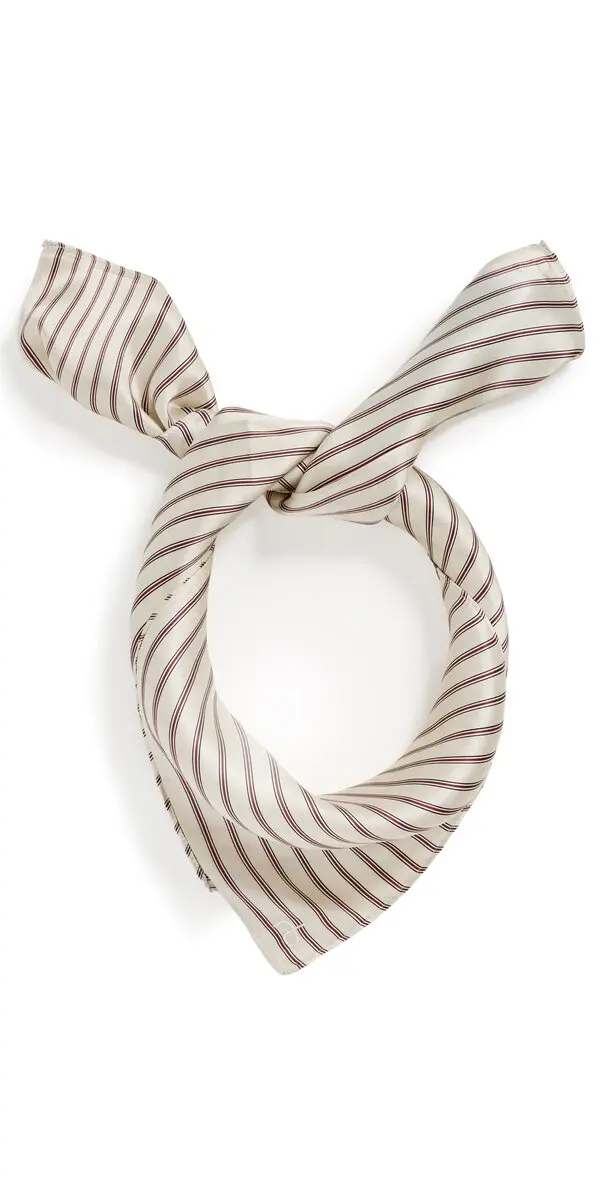 Rag & Bone Gail Striped Silk Scarf - Ivory/burgundy Stripe