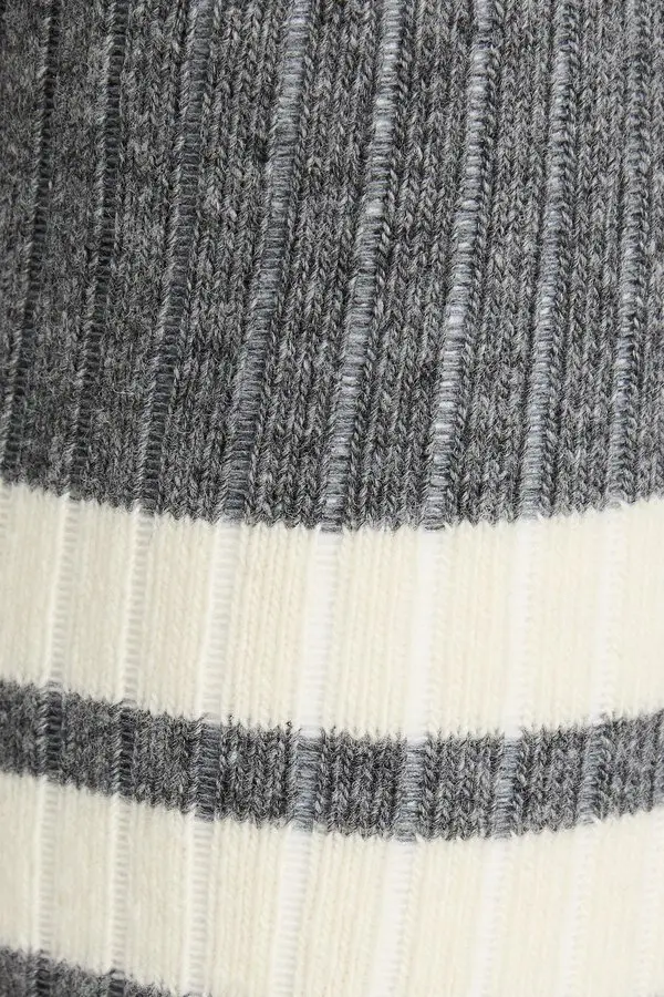Thom Browne Striped Ribbed Woolblend Leggings