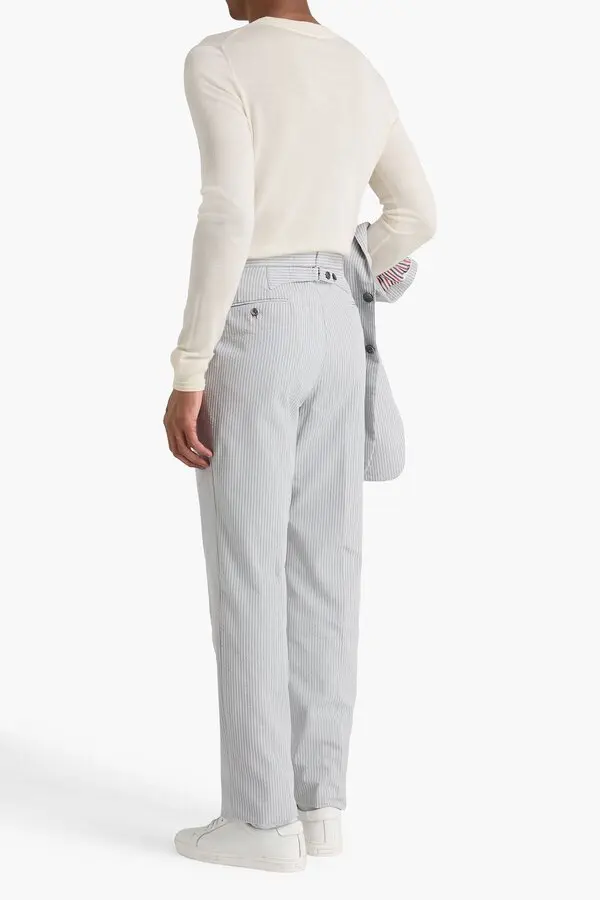 Thom Browne Striped Cotton-seersucker Suit Trousers