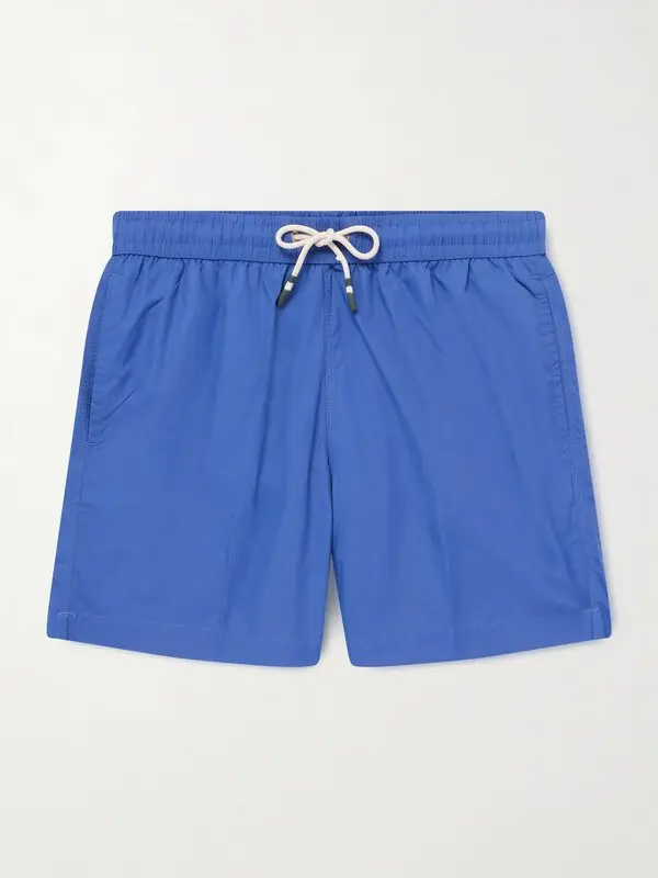 Hartford Slim-fit Mid-length Recycled Swim Shorts - Blue