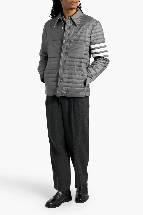 Thom Browne Striped Quilted Shell Down Overshirt