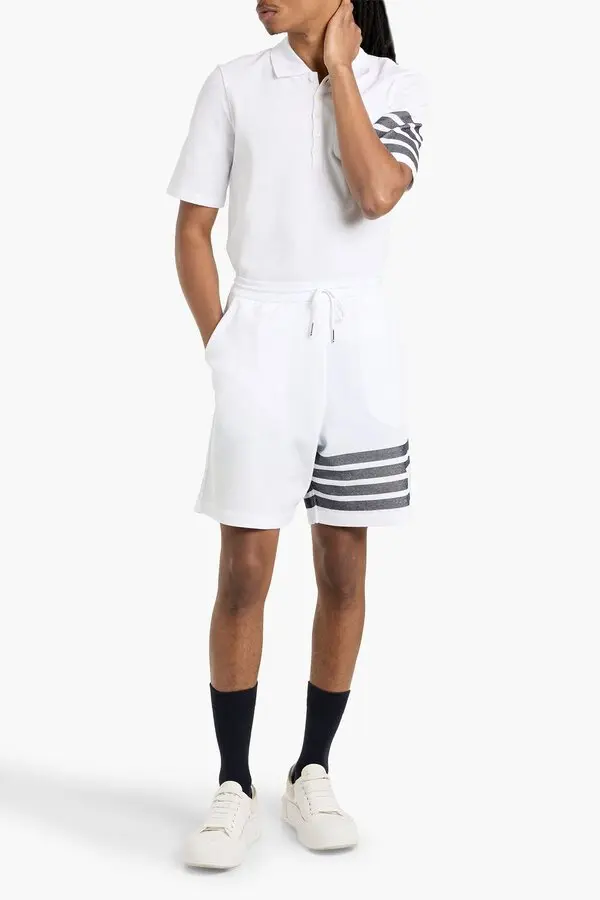 Thom Browne Striped Cotton-piqué Drawstring Shorts